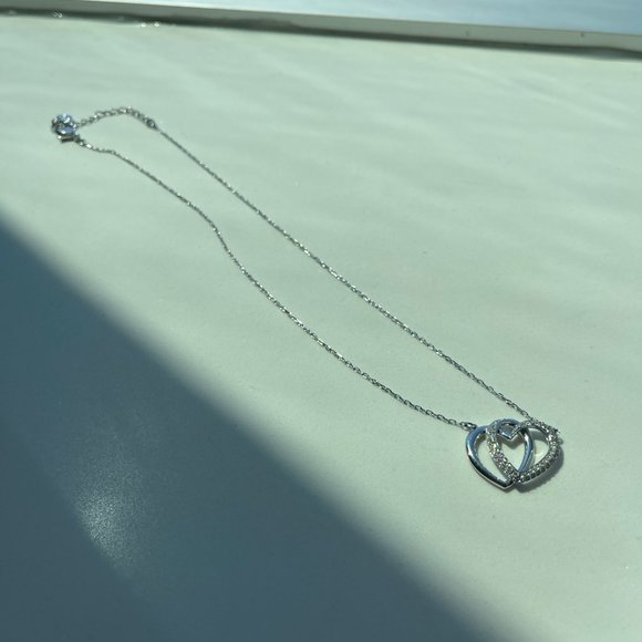 Swarovski | Jewelry | Swarovski Crystal Interlocking Double Heart ...